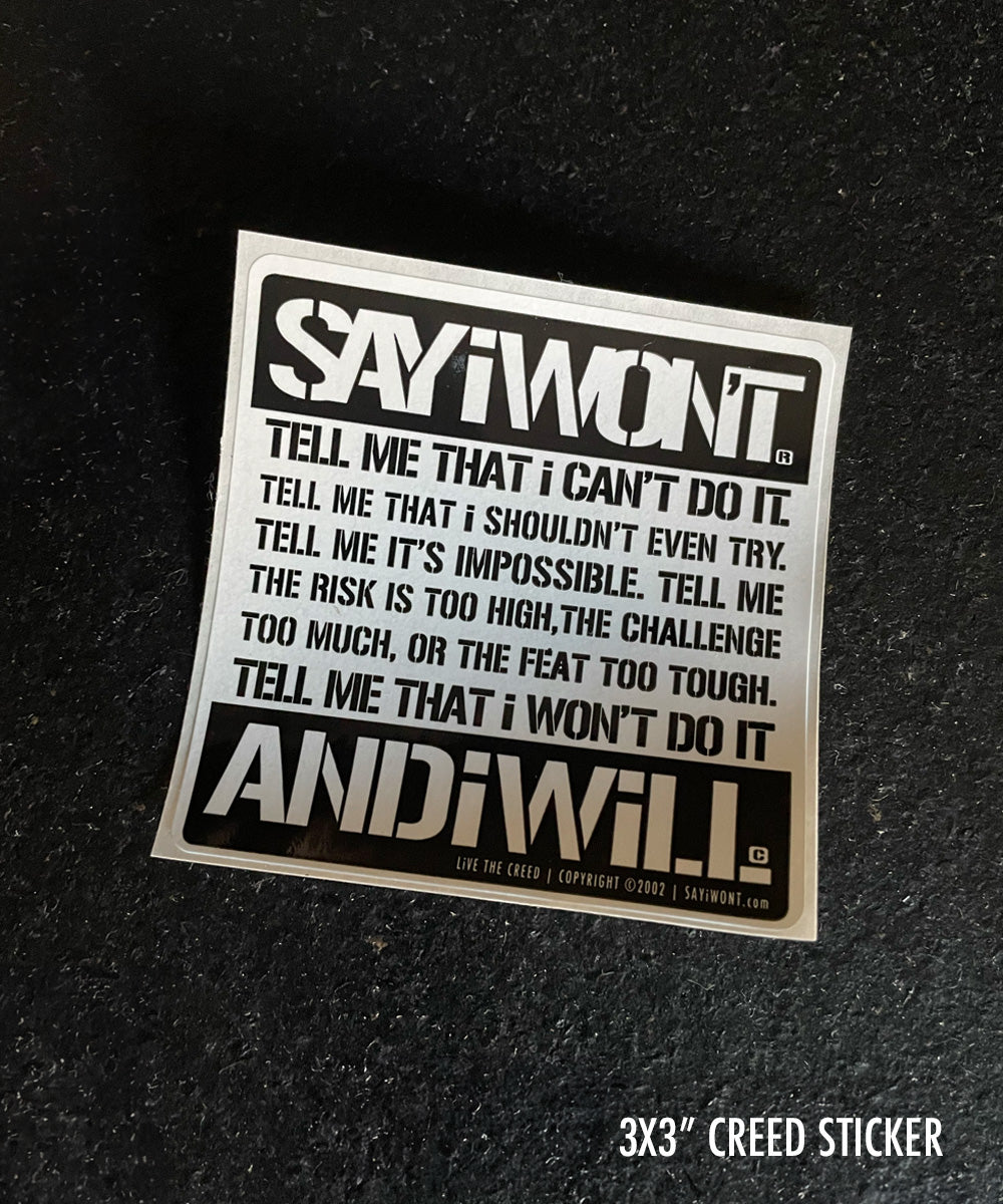Advisory Creed Sticker // #SAYIWONT SAY i WONT sayiwont – SAYiWONT