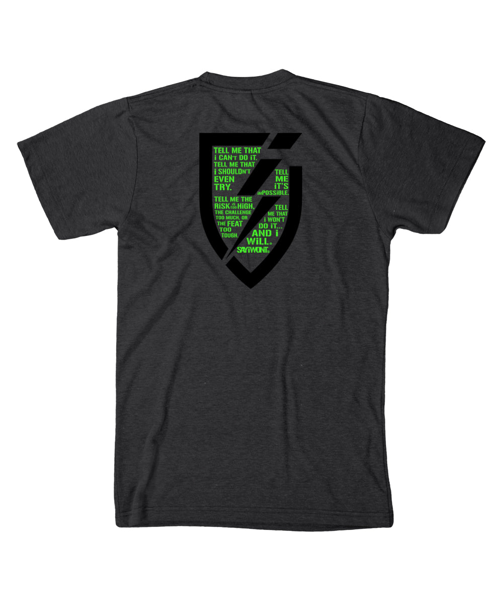 BLiTZ Creed Tee - Charcoal // #SAYiWONT say i wont SAYiWON'T®