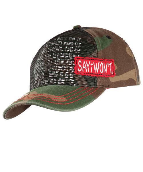 Mesh Creed Adjustable Cap Camo SAYiWON'T sayiwont say i wont say i won ...